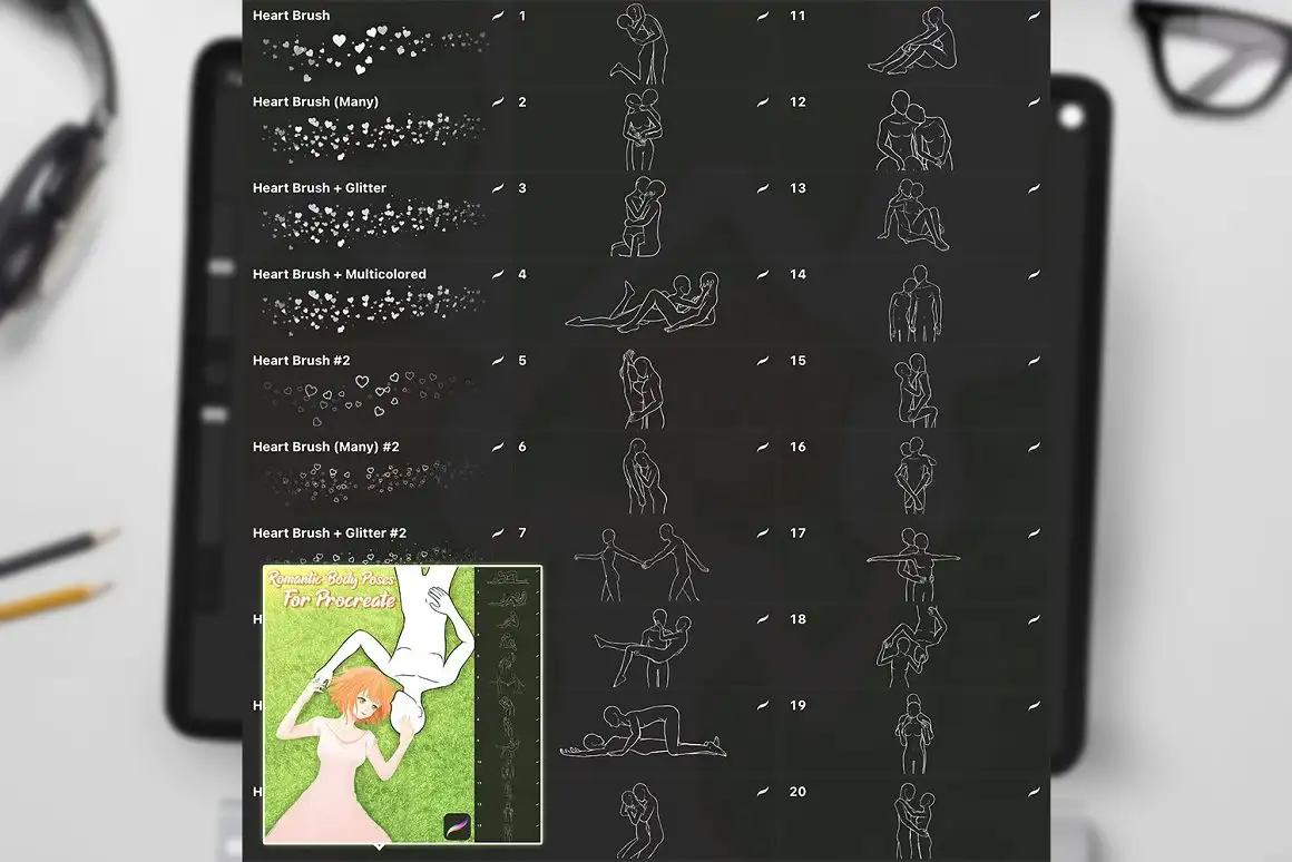 300+ Body Poses Pack for Procreate Free Download