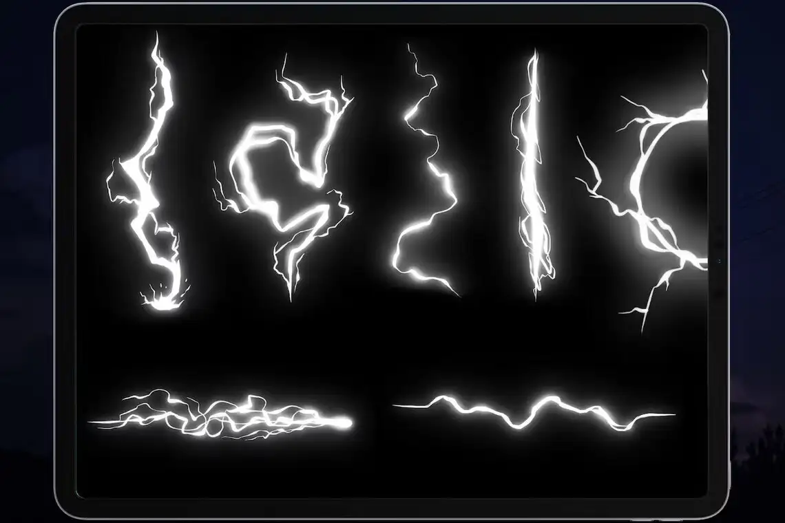Dans Lightning Procreate Brusha - Brushes Pack