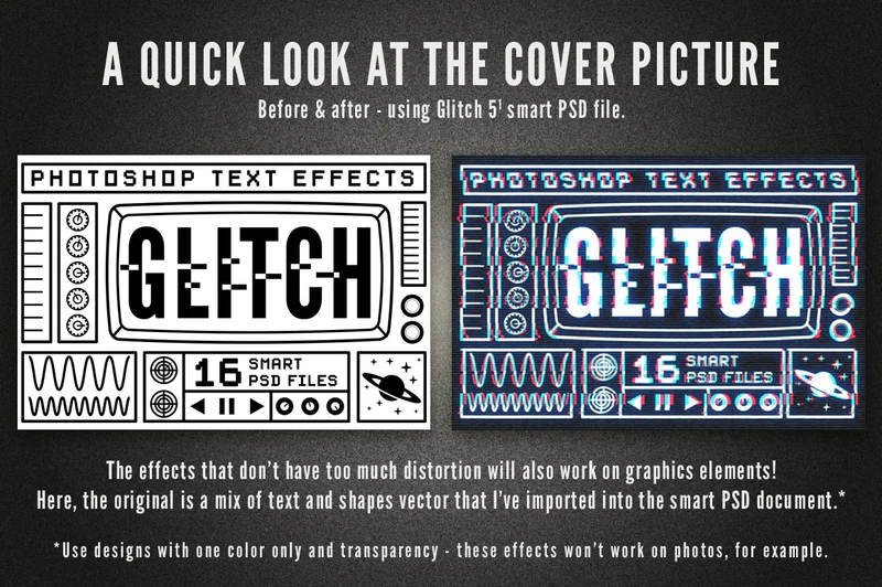 Glitch Text Effects for Photoshop | BrushesPack