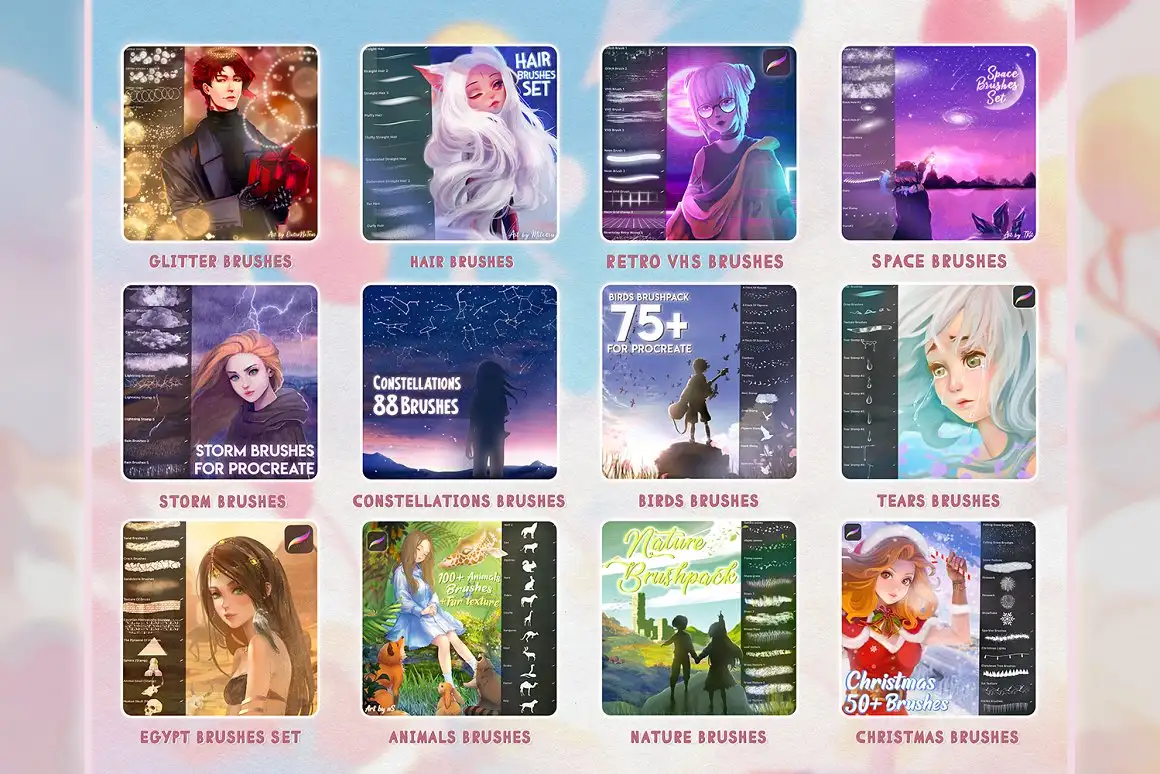 Over 2000+ Procreate Brushes by Di - Free Download