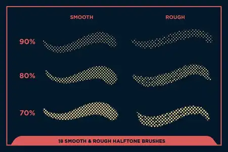 BLACK MAGIC HALFTONES - VECTOR HALFTONE PATTERN BRUSHES FOR ADOBE ILLUSTRATOR Free Download