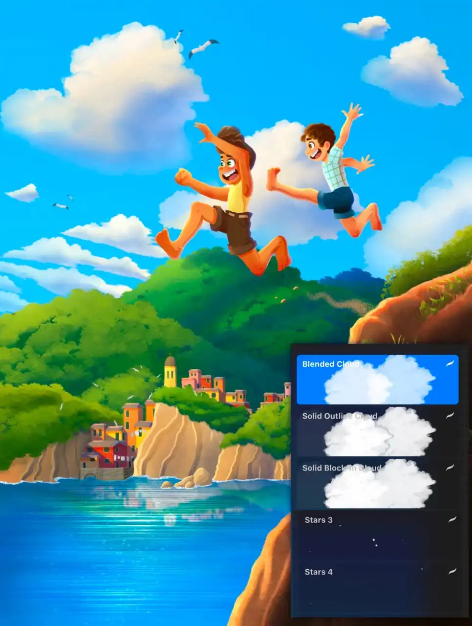 45 Landscape Illustration Procreate Brushes with Various Patterns ...