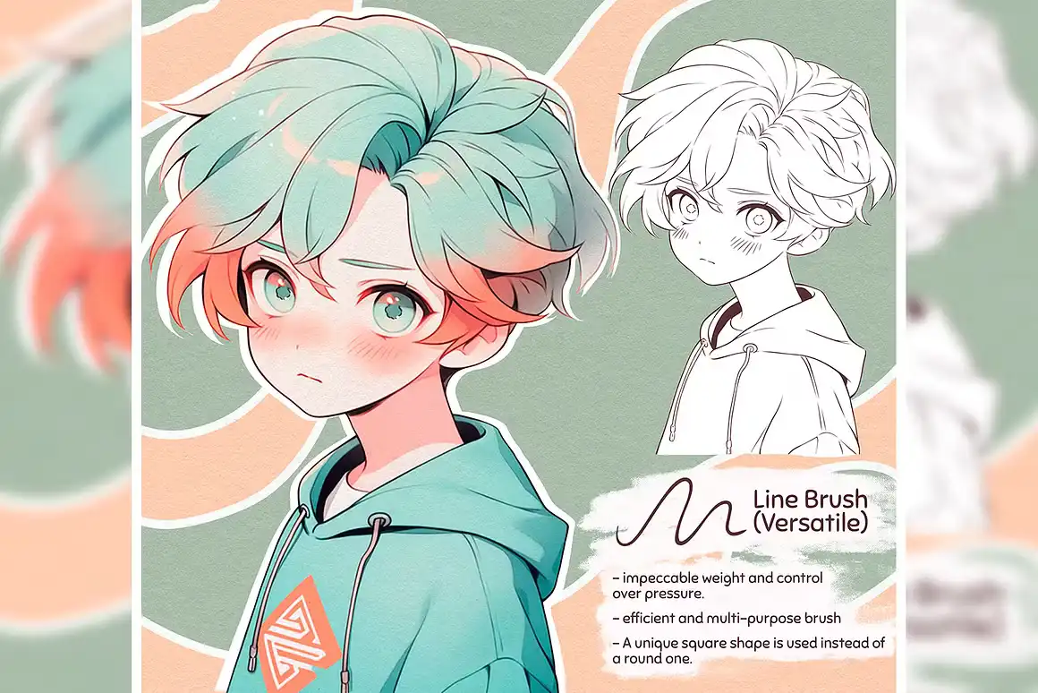 Soft LineArt Brushes for Procreate Free Download