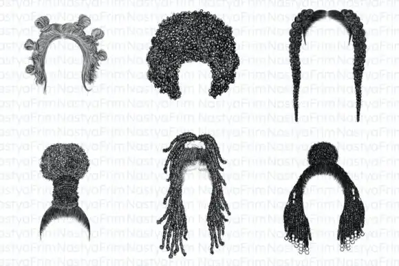 10 Procreate Afro Hair Stamps (set 11) Free Download