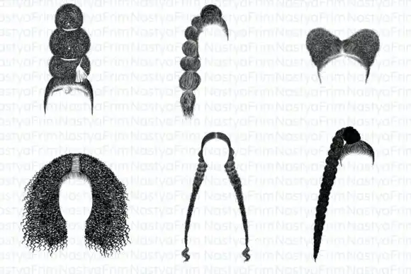 10 Procreate Afro Hair Stamps ( Set 6) Free Download