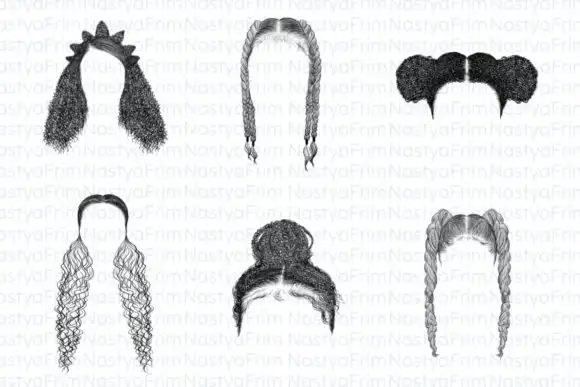 10 Procreate Afro Hair Stamps (set 8) Free Download