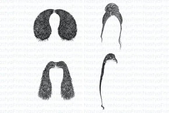 10 Procreate Afro Hair Stamps (set 8) Free Download