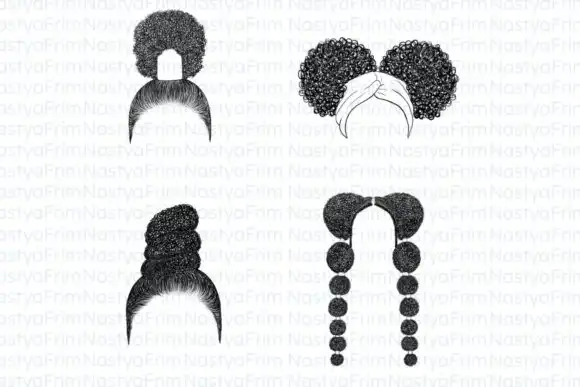 10 Procreate Afro Hair Stamps (set 9) Free Download