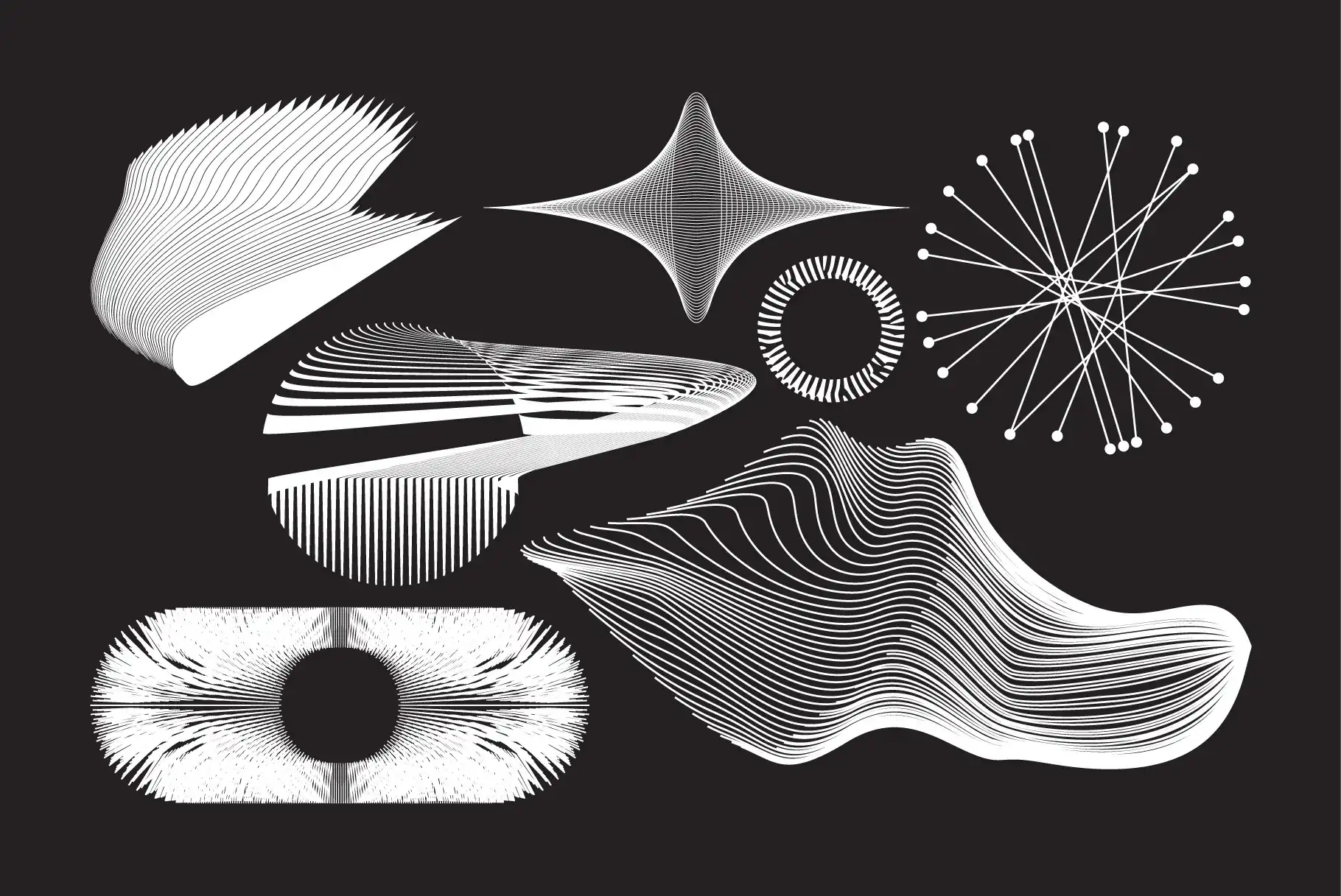100+ ABSTRACT VECTOR SHAPES - Brushes Pack