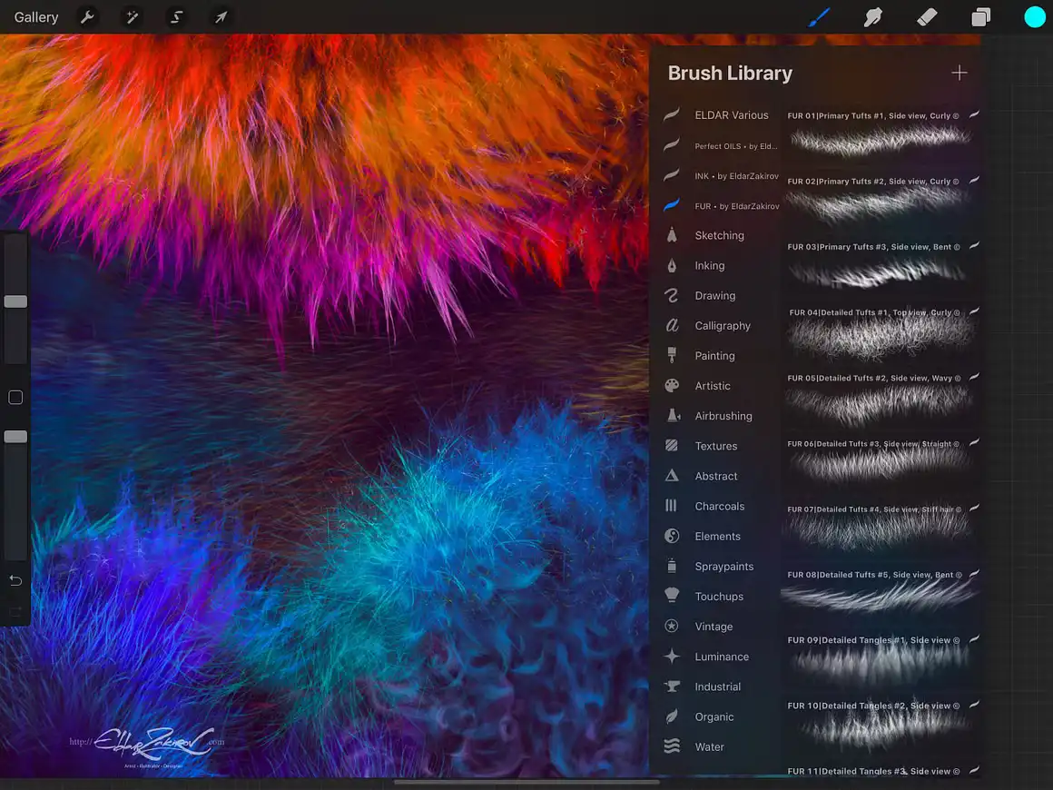 28 Realistic FUR Procreate Brushes Free Download