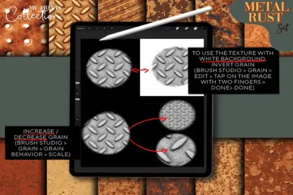46 Metal Rust Procreate Brushes - Free Download