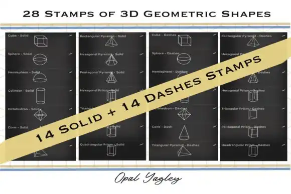 3D Shapes Procreate Brush Stamps - Free Download