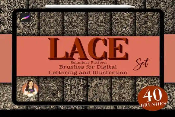 40 Lace Pattern Procreate Brushes – Brushes Pack