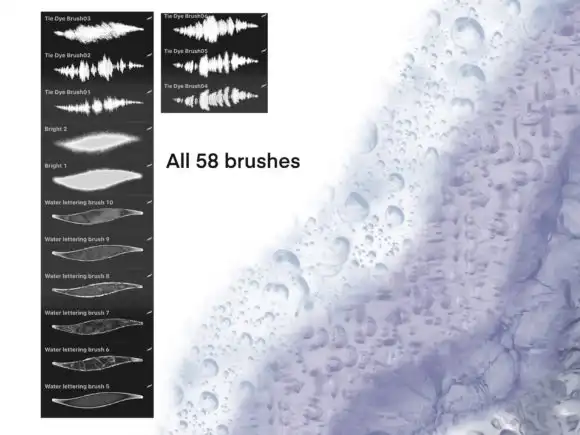 50 Water Texture Brushes for Procreate Free Download