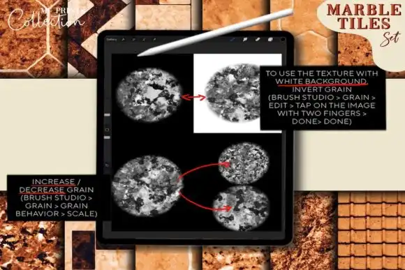 60 Marble Tiles Procreate Brushes Free Download