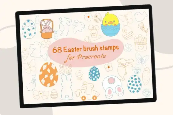 68 Easter Procreate Brush Stamps Free Download