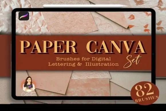 82 Paper Canva Procreate Brush Set - Free Download