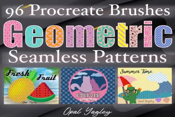 96 Procreate Geometric Pattern Brushes – Brushes Pack