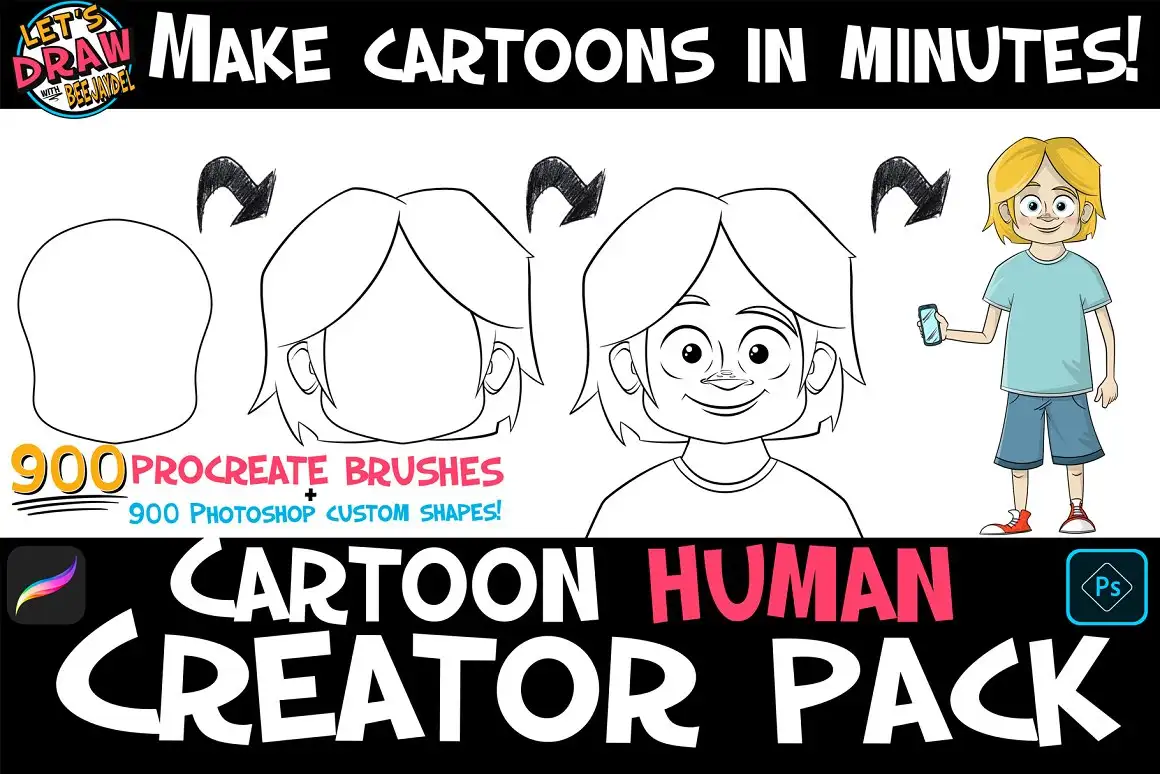 Cartoon Humans Creator Pack Brushes - Free Download