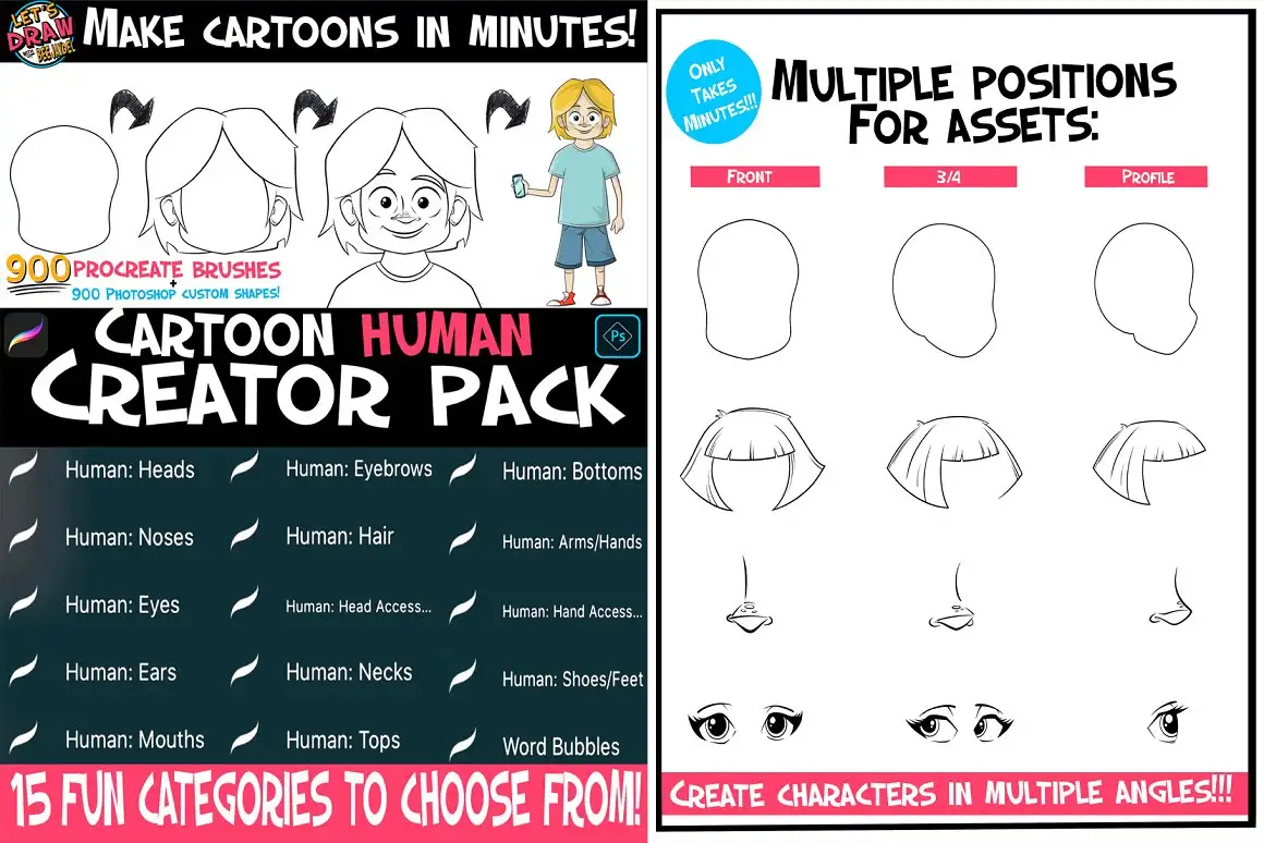 Cartoon Humans Creator Pack Brushes - Brushes Pack