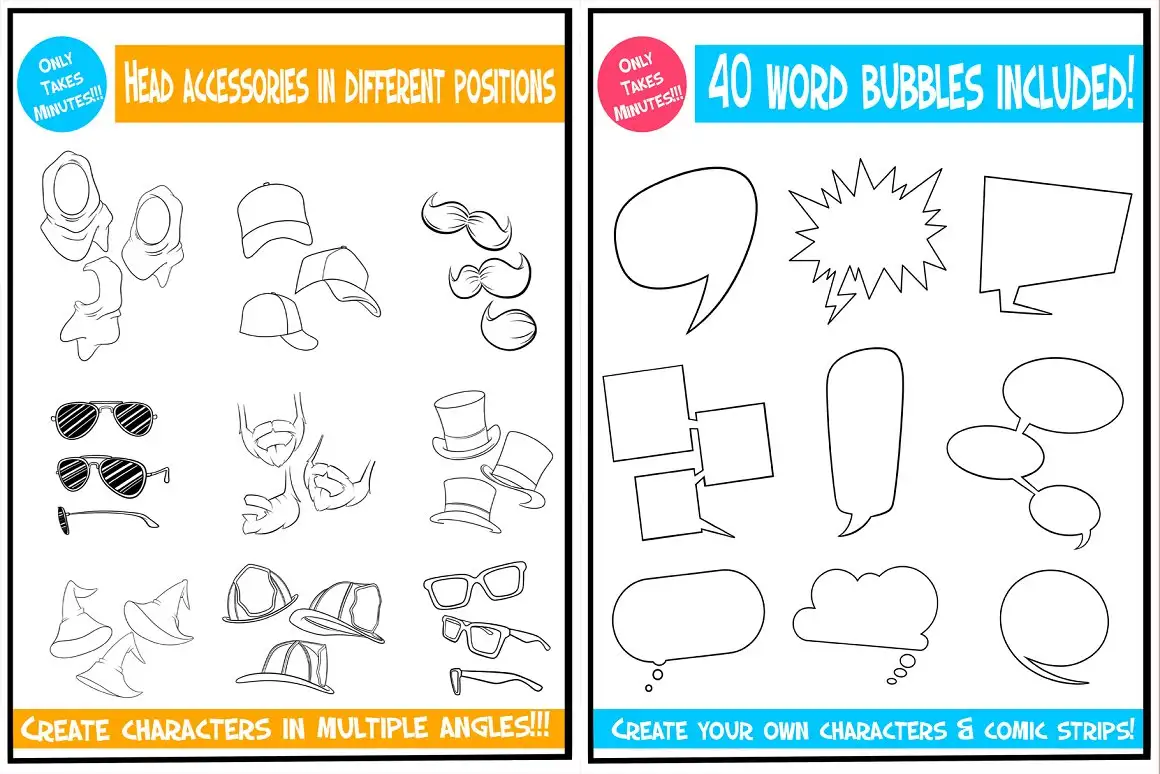 Cartoon Humans Creator Pack Brushes - Free Download