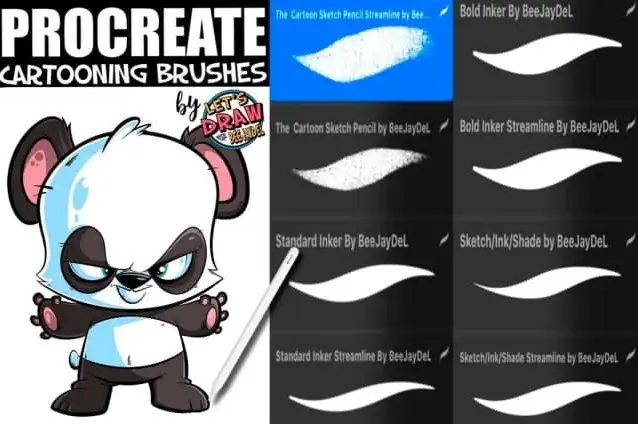 Cartooning Brush Set for Procreate by BeeJayDeL Free Download