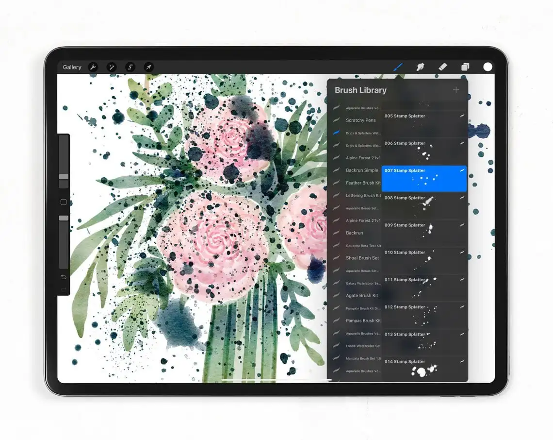 Drips and Splatter Brush kit for Procreate // Watercolor for Procreate Free Download