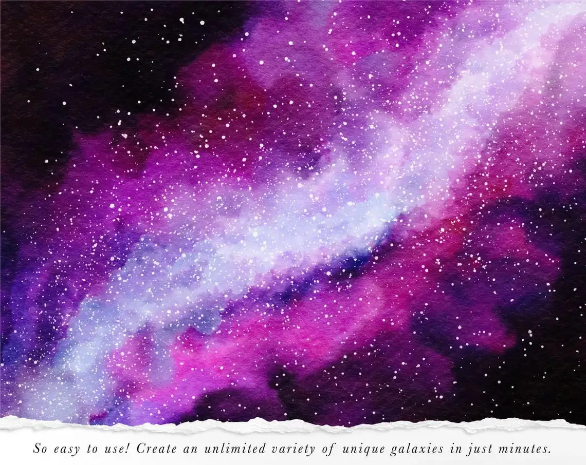Galaxy Watercolor Painting kit for Procreate - Free Download