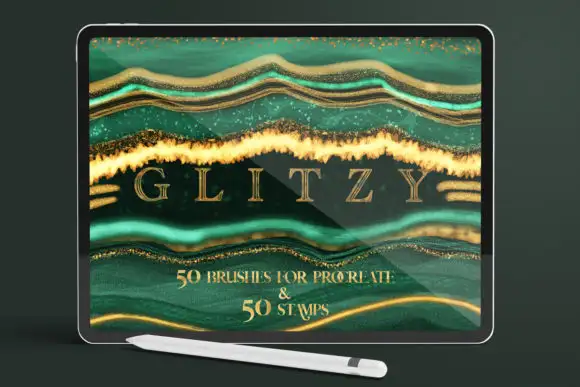 Glitzy Metallic Procreate Brushes Free Download