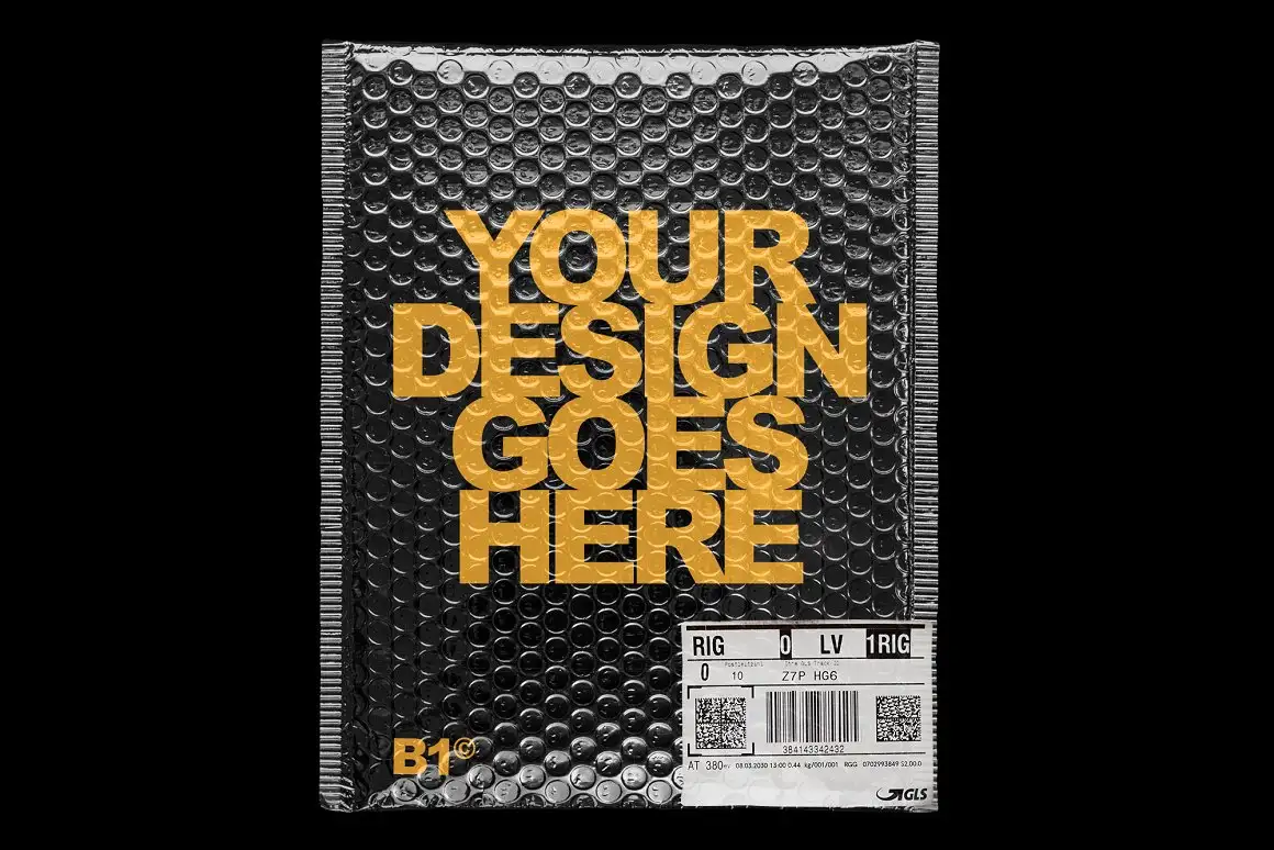 Gold Plastic Bag Mockup Free Download