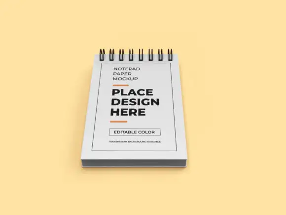 Notepad Paper 3D Mockup Template Bundle - Brushes Pack