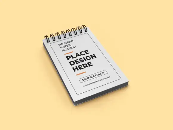 Notepad Paper 3D Mockup Template Bundle - Brushes Pack