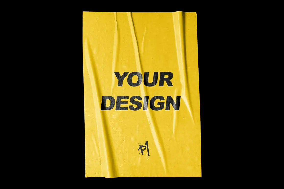 POST - Poster Wrinkle Mockup Free Download