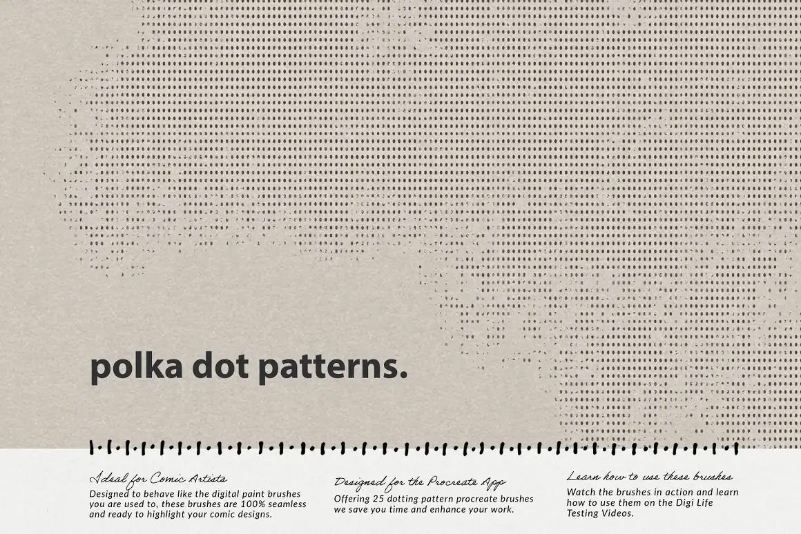 Polka Dot Pattern Procreate Brushes Free Download