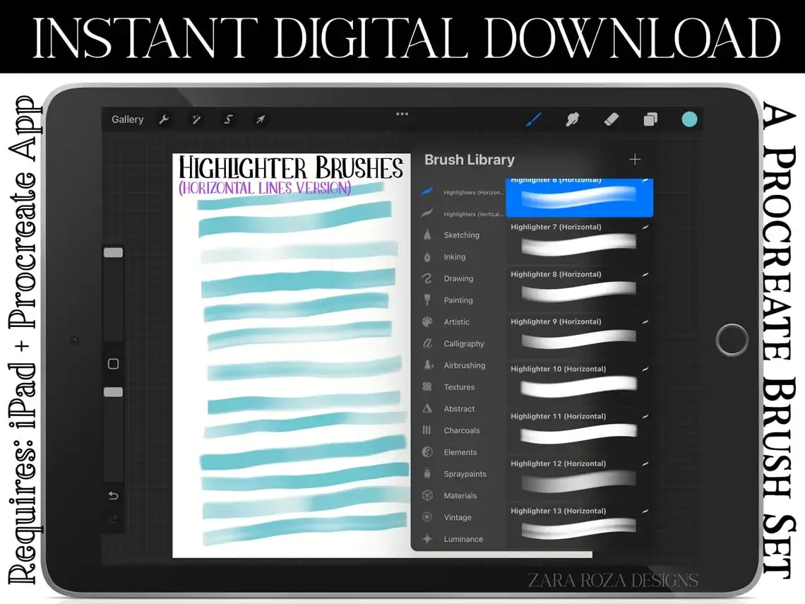 Procreate Highlighter Marker Brush Set Free Download