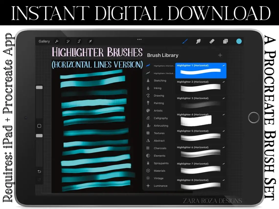 Procreate Highlighter Marker Brush Set Free Download