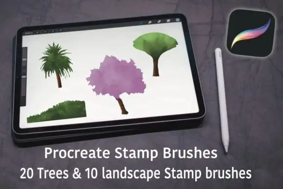 Procreate Trees &Landscape Stamp Brushes - Brushes Pack