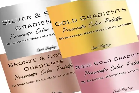 Bronze Copper Procreate Color Palette - Brushes Pack