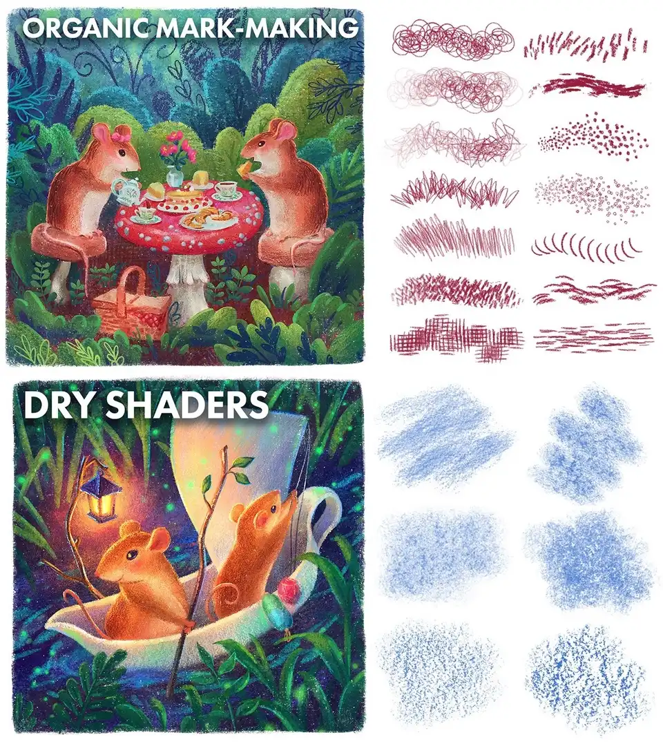 Children's Illustration Brushes for Photoshop and Procreate Free Download