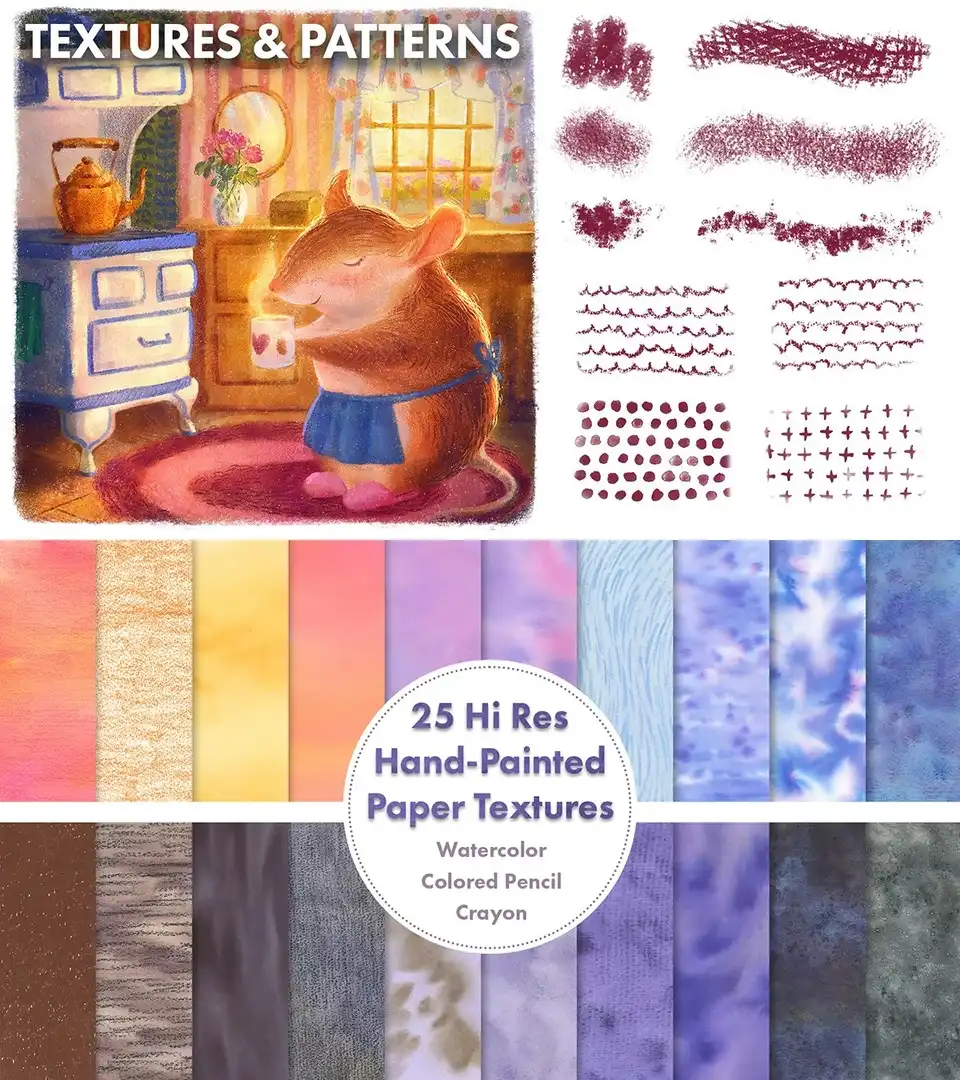 Children's Illustration Brushes for Photoshop and Procreate Free Download