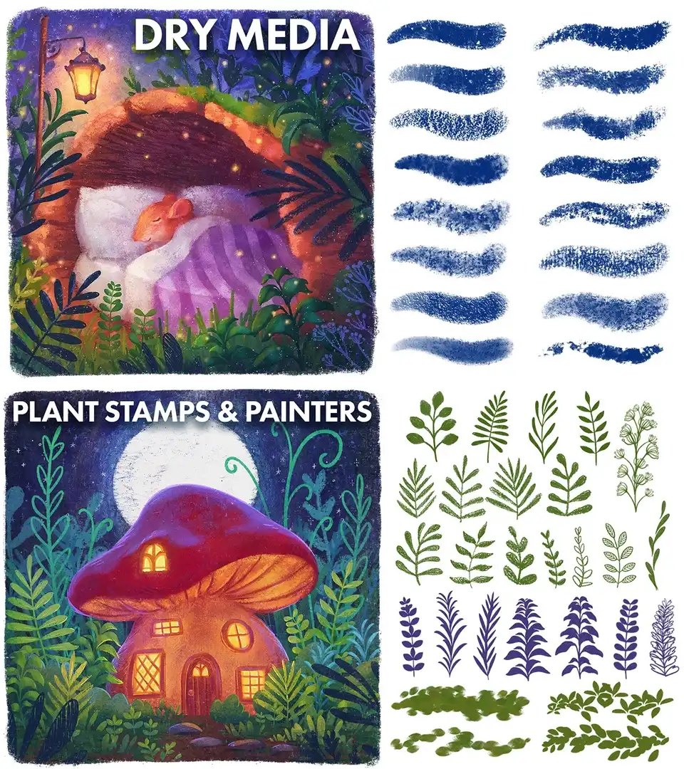 Children's Illustration Brushes for Photoshop and Procreate Free Download