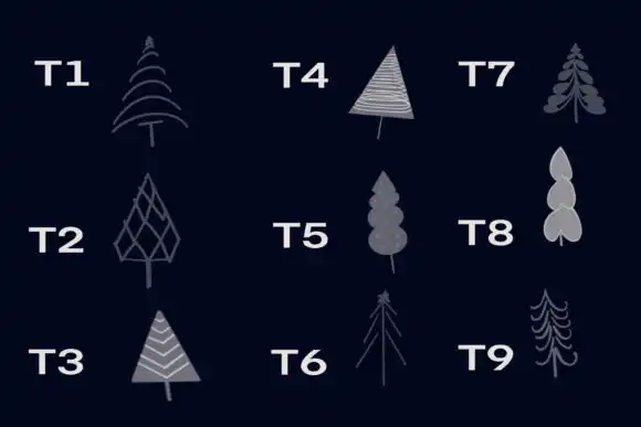 Christmas Tree Procreate Brush Stamps - Free Download