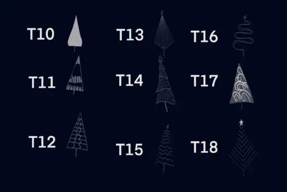 Christmas Tree Procreate Brush Stamps - Free Download