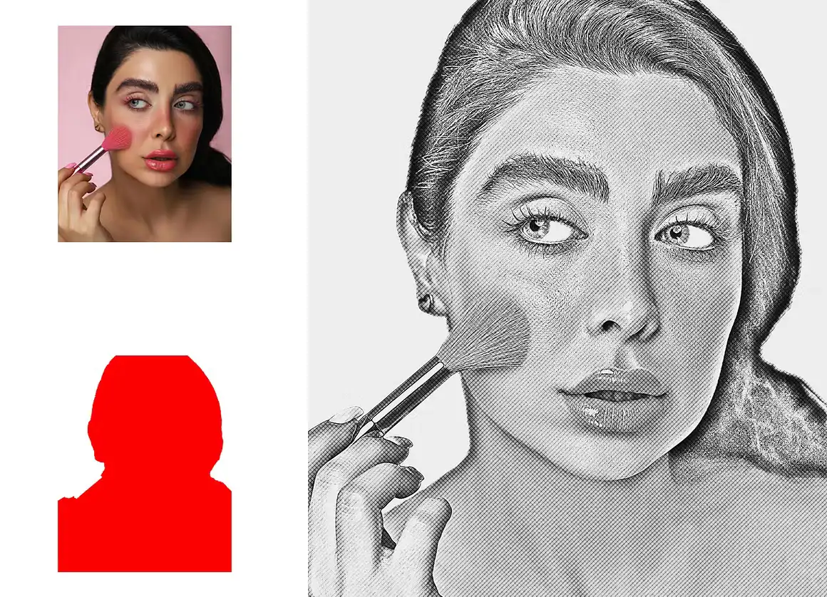 Engrave Line Drawing Ps Action Free Download