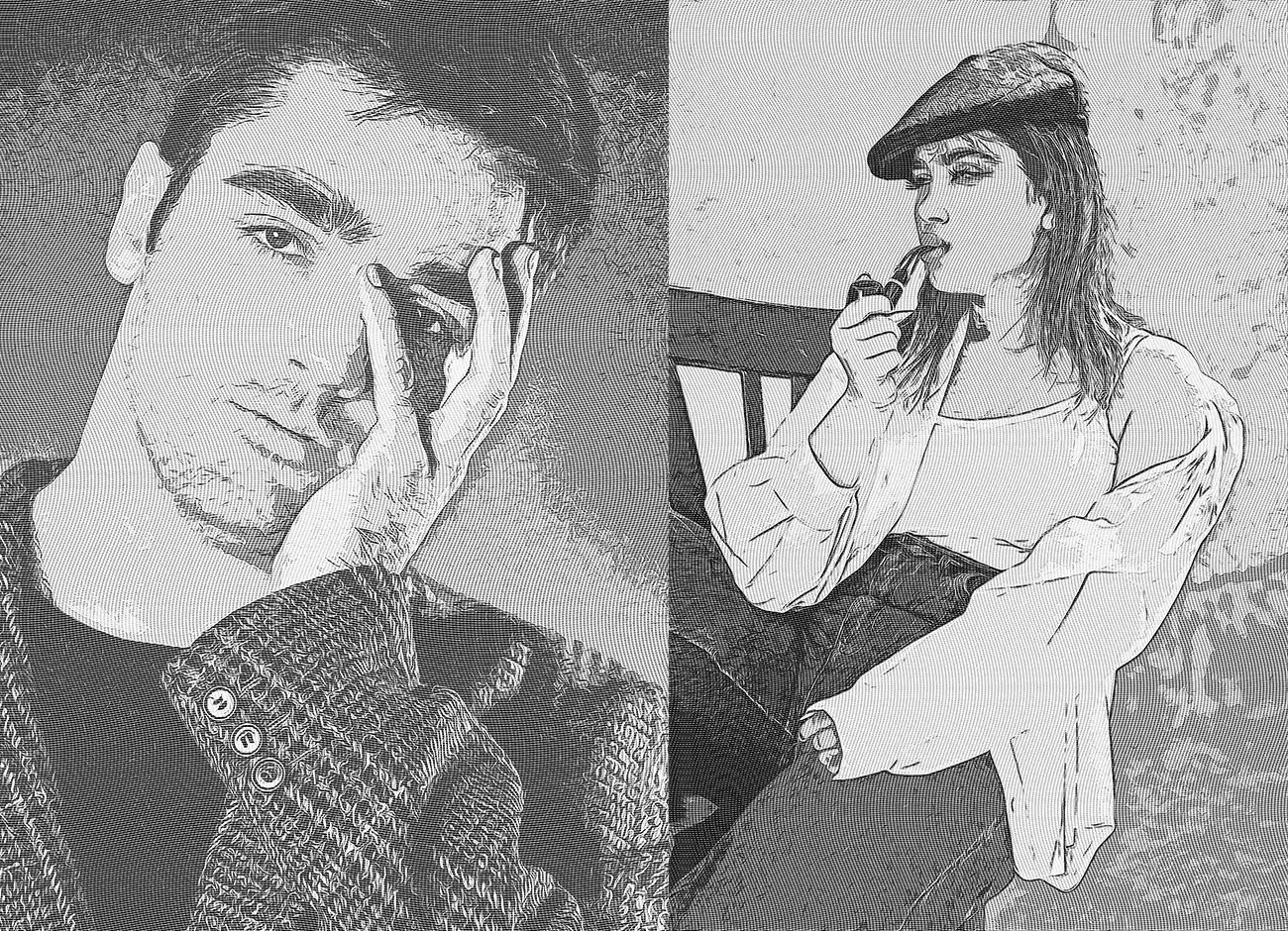 Engraving Style Photoshop Action Free Download