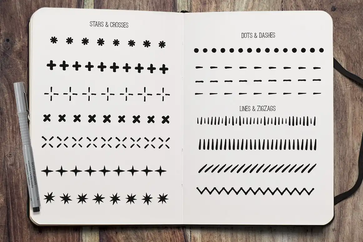 Fine Liner Brushes & Patterns for Procreate Free Download