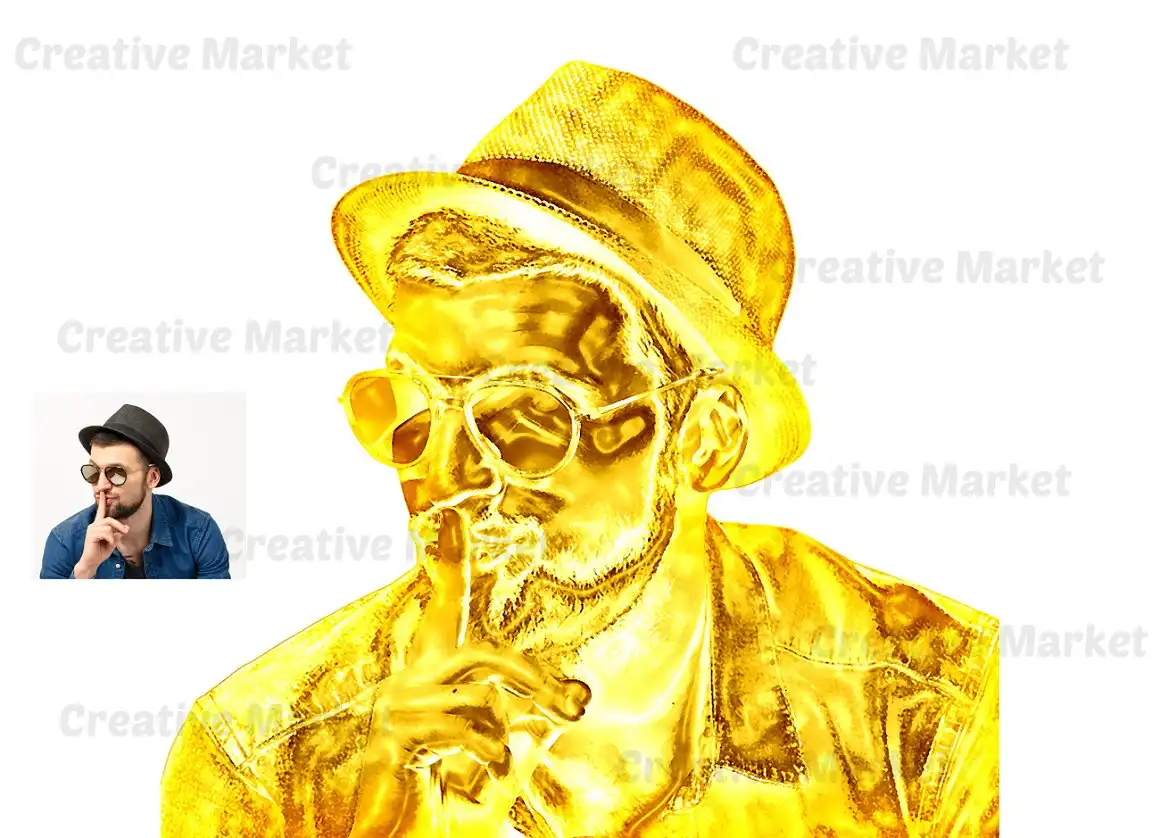 Gold Statue Photoshop Action Free Download