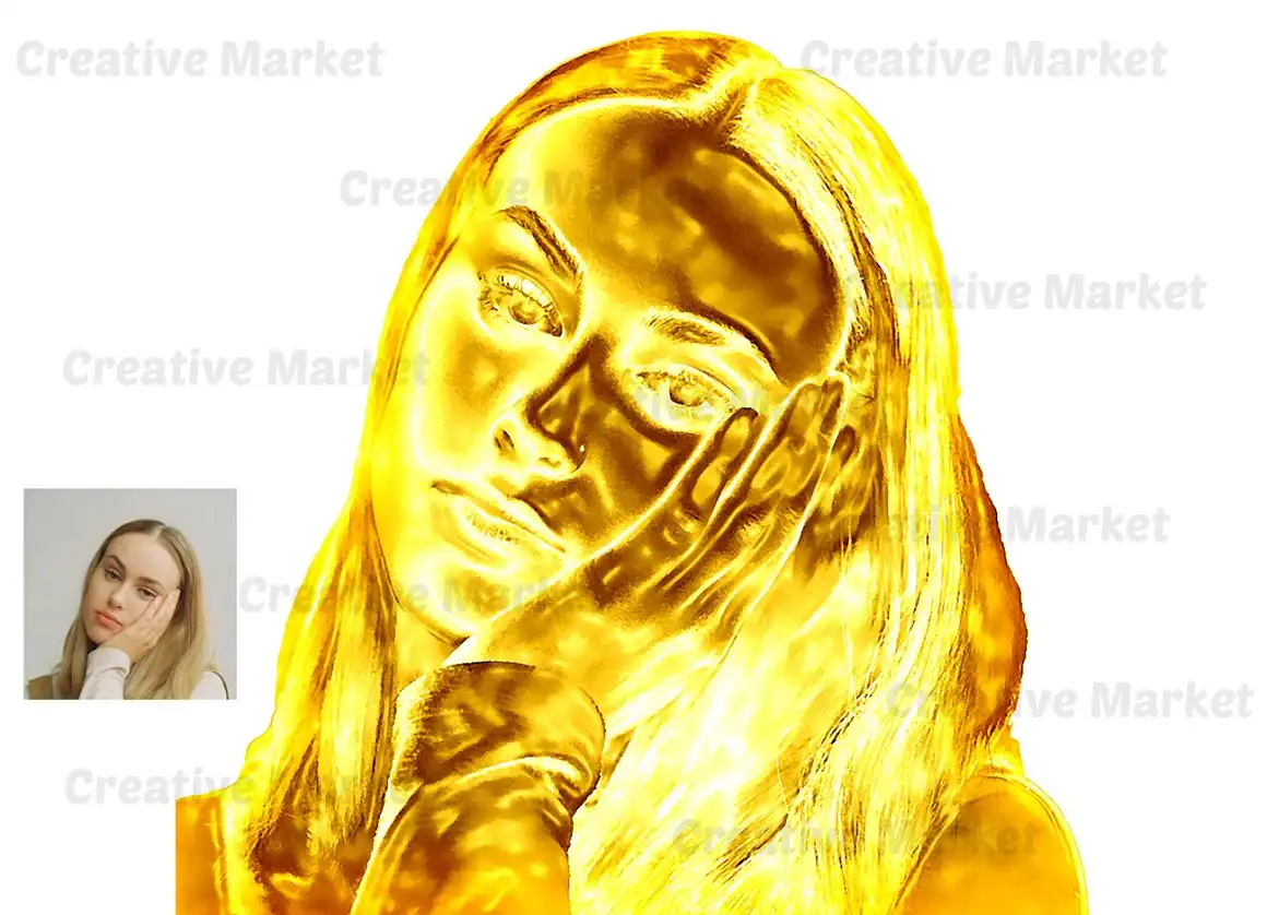 Gold Statue Photoshop Action Free Download