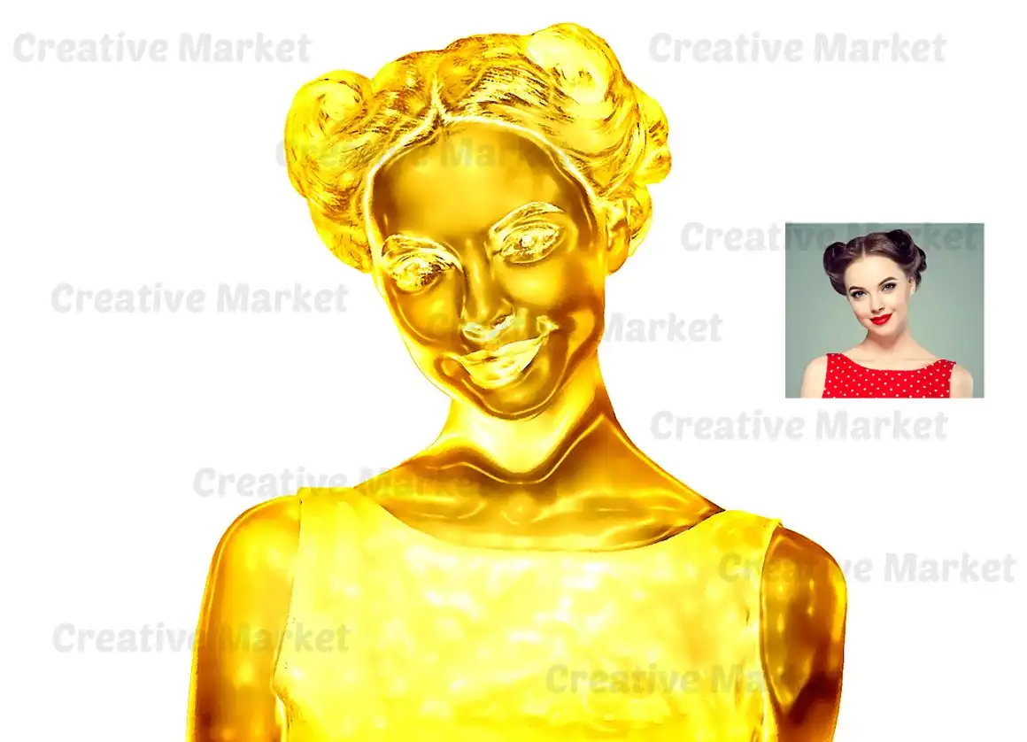Gold Statue Photoshop Action Free Download