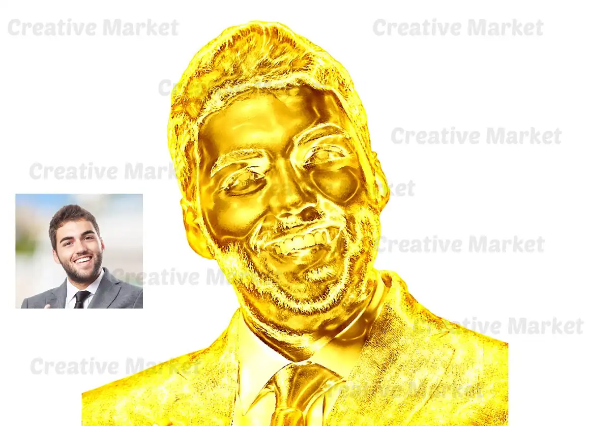 Gold Statue Photoshop Action Free Download